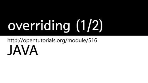 Java Overriding 12 Youtube