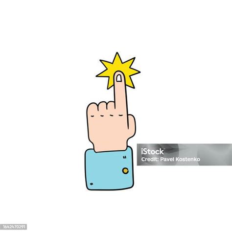 흰색 배경에 손 아이콘을 클릭하는 손으로 그린 만화입니다 네트워크 연결 플러그에 대한 스톡 벡터 아트 및 기타 이미지 네트워크 연결 플러그 만화 손 Istock