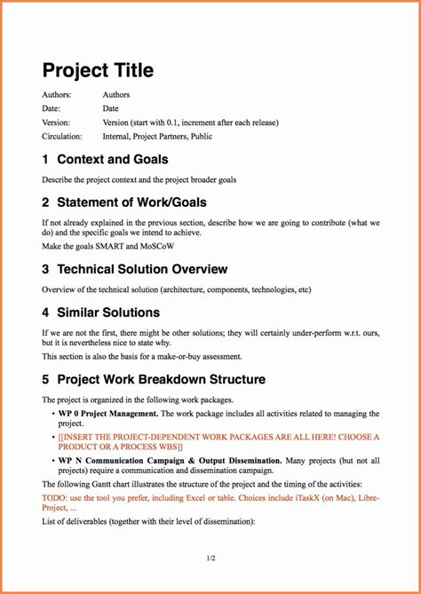 Software Project Proposal Template Best Templates Resources