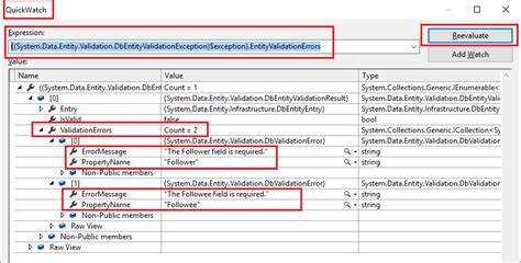 c validation failed for one or more entities see entityvalidationerrors property for more