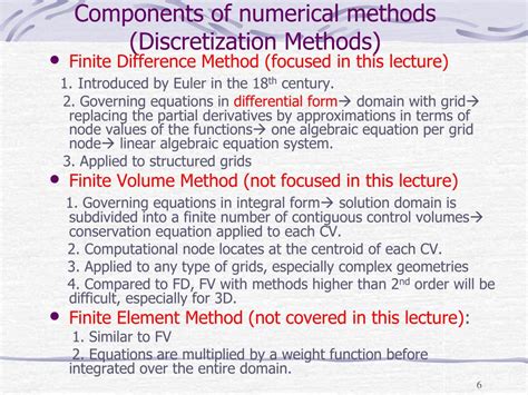 Ppt Numerical Methods In Computational Fluid Dynamics Cfd
