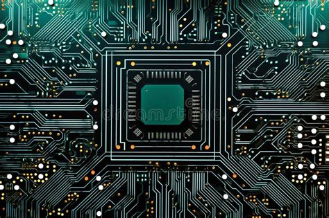 a powerful computer processor or chip on a motherboard modern technologies stock illustration