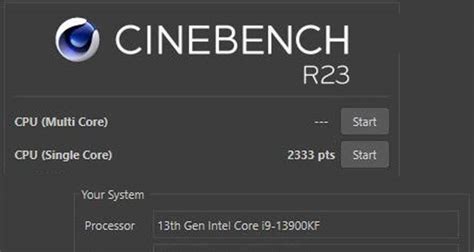 Core I9 13900kf 5 97 Ghz Score De Performance Sous Cinebench R23 Ginjfo