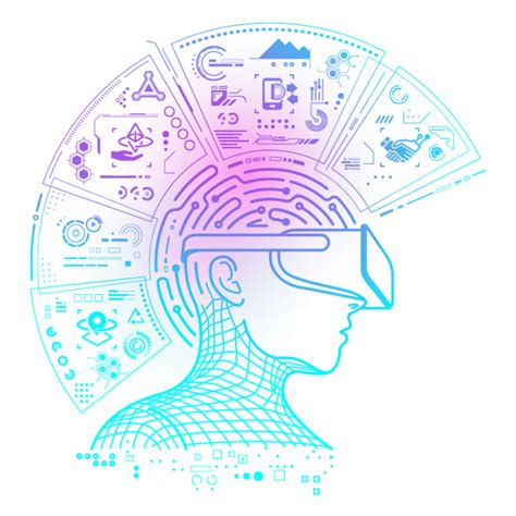 Ai人工智能大脑思维虚拟vr现实科技图形矢量图案 Png：