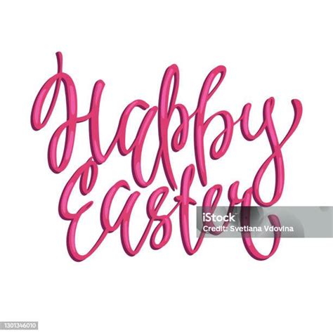 행복한 부활절 흰색 배경에 손 문구 사진 엽서 배너 장식 벡터 0명에 대한 스톡 벡터 아트 및 기타 이미지 0명 개념 계절 Istock