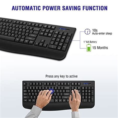 Loigys Wireless Keyboard 2 4g Full Sized Ergonomic Wireless Computer