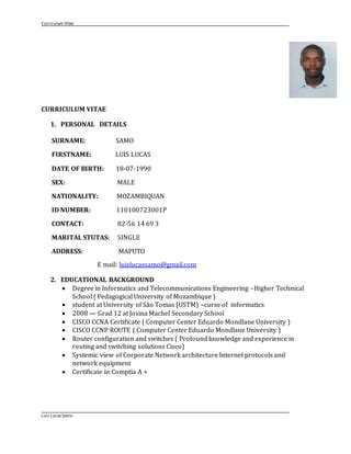 Curriculum Vitae Luis Lucas Samo English Pdf