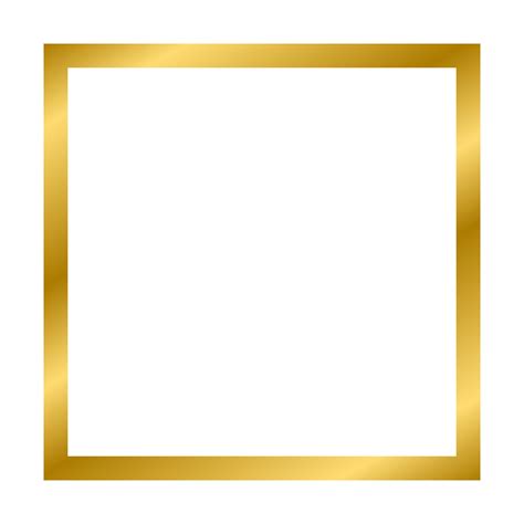 Gold Shiny Glowing Vintage Square Frame With Shadows Isolated On White Background Gold