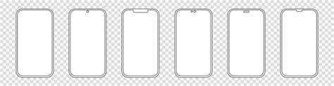 현실적인 스마트 폰 빈 화면 투명 배경에 고립 전화 모형을 설정합니다 인포그래픽 또는 프레젠테이션 Ui 디자인 인터페이스용 템플릿 0명에 대한 스톡 벡터 아트 및 기타