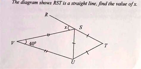 Solved The Diagram Shows Rst Is A Straight Line Find The Value Ofx R S 400
