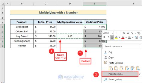 How To Use Paste Special To Multiply Numbers In Excel