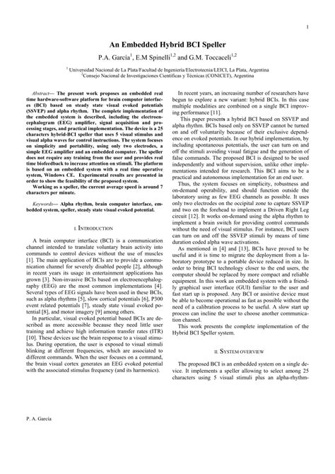 Pdf An Embedded Hybrid Bci Speller