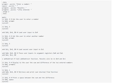 solved the following mips program is supposed to do the