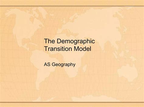The Demographic Transition Model Ppt
