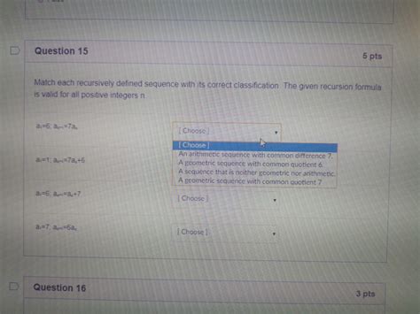 Solved Question 15 5 Pts Match Each Recursively Defined