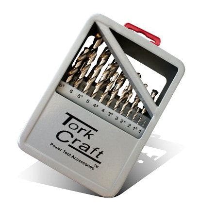 Tork Craft Drill Bit Set 19pc Hss Ground Bright Finish Bpm Toolcraft