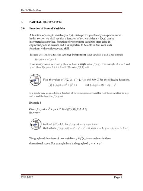 Partial Derivatives Pdf Maxima And Minima Derivative