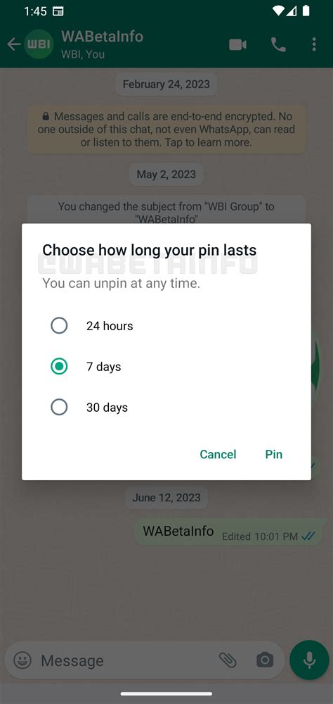 whatsapp will be getting a pin and auto unpin message feature sammobile