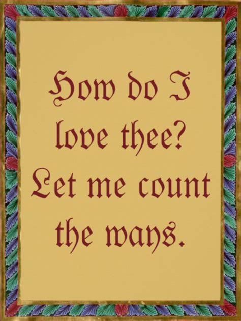 How Do I Love Thee Let Me Count The Ways Donald Meissner