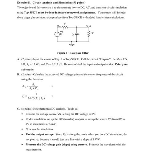 Exercise Ii Circuit Analysis And Simulation 50
