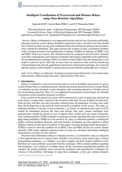 Pdf Intelligent Coordination Of Overcurrent And Distance Relays Using Meta Heuristic Algorithms