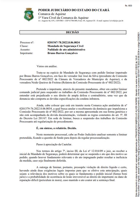 Processo De Cassação Contra O Prefeito De Aquiraz é Suspenso Por Falta