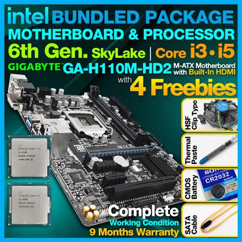 6th Gen Intel Processor And Motherboard Bundle Package With 4 Free Ts