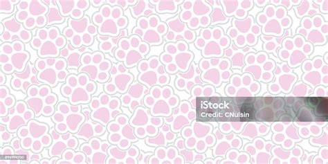 개 발 고양이 발 핑크 발 인쇄 강아지 고양이 벡터 완벽 한 패턴 벽지 배경 걷기에 대한 스톡 벡터 아트 및 기타 이미지 걷기 검은색 귀여운 Istock