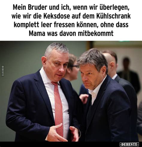 Mein Bruder und ich wenn wir überlegen wie wir Keksdose auf dem Kühlschrank DEBESTE de