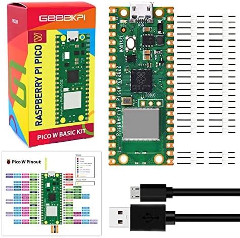 GeeekPi Raspberry Pi Pico W Basic Kit Raspberry Pi RP2040 Chip Wi Fi Wireless Connectivity