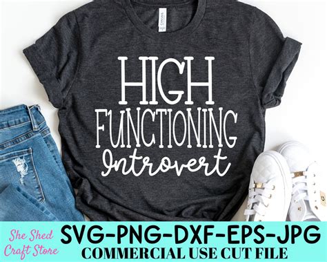 High Functioning Introvert Svg Cut File Funny Quotes Svg So Fontsy