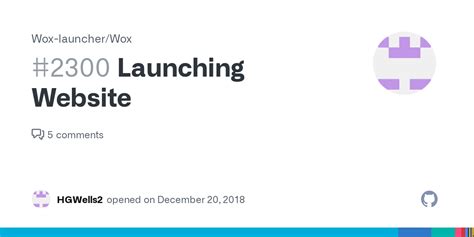 Launching Website · Issue 2300 · Wox Launcherwox · Github