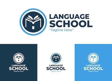 Language School Logo Premium Vector