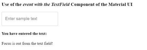 How To Use Textfield Component In Material Ui