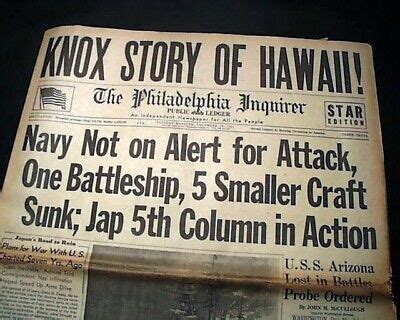 Pearl Harbor Attack Frank Knoxs Official Navy Report 1941 Wwii Old