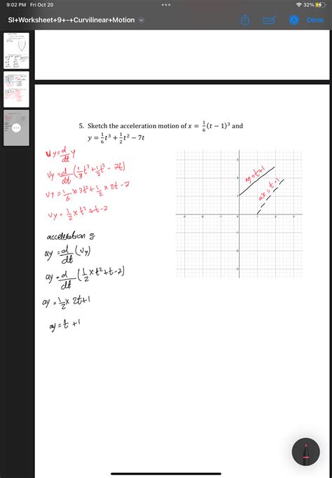 Solved 5 Sketch The Acceleration Motion Of X 61 T−1 3 And