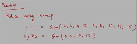 Solved Practice Reduce Using K Map I Fi Ii F₂ 11 Em 2