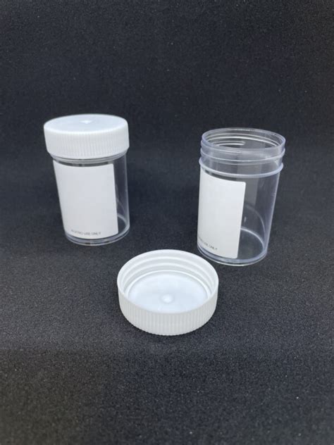 60ml Container Polystyrene Plain Label Lab Manchester