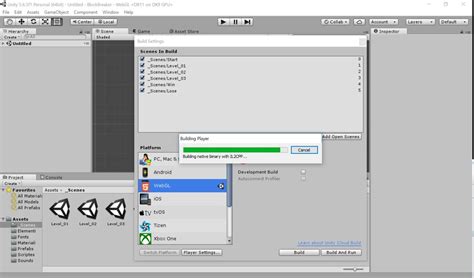build and run webgl problem odd unity 5 6 5f1 behavior ask gamedev tv