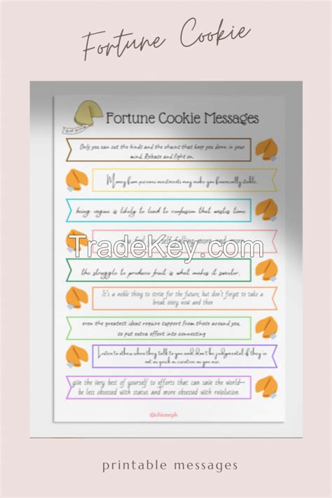 Fortune Cookie Messages Printable