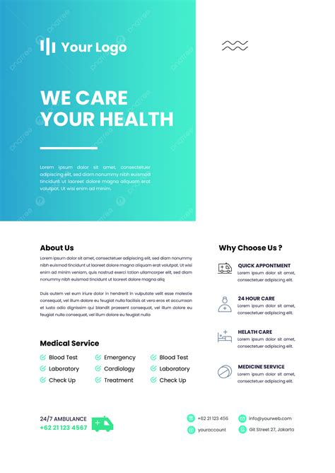 Minimalistische Medische Flyer Sjabloon Voor Moderne Gezondheidszorgpromotie Sjabloon Afbeelding
