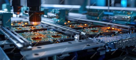 Premium Photo Component Installation And Quality Control Of Circuit Board Fully Automated Pcb