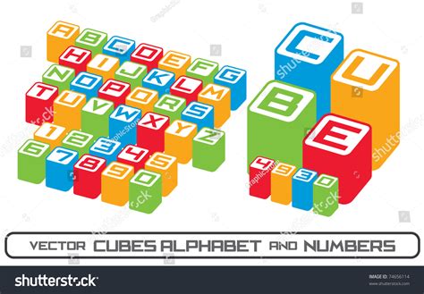 Cubes Alphabet Letters Numbers เวกเตอรสตอก ปลอดคาลขสทธ Shutterstock