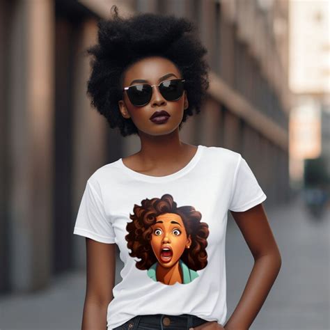 Shocked Black Woman Digital Illustration Etsy