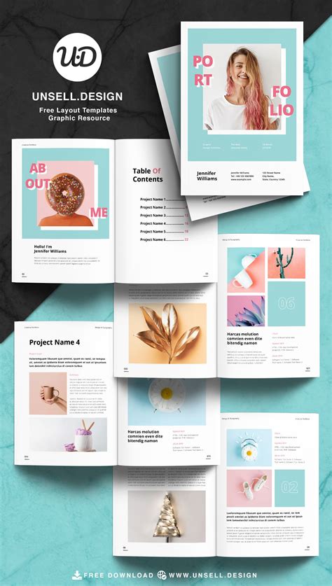 Free Minimal Portfolio Design Templates Desain Grafis Desain Pamflet