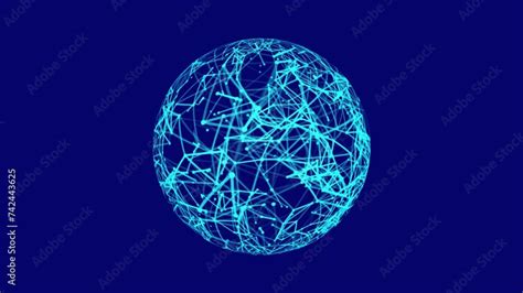 Plexus Globe Planet Network Connection Moving Dots And Lines Digital Data Network Connection
