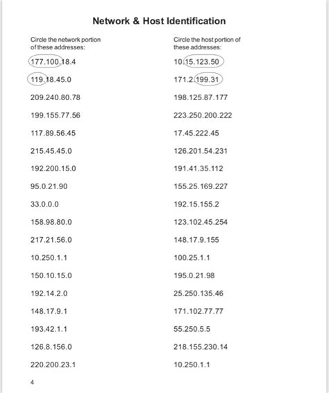 Solved Network Andhost Identification Circle The Network