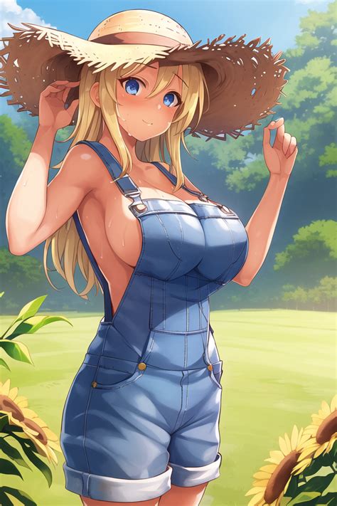 Beautiful Busty Farm Girl In Overalls Closed By Menikraart On Deviantart