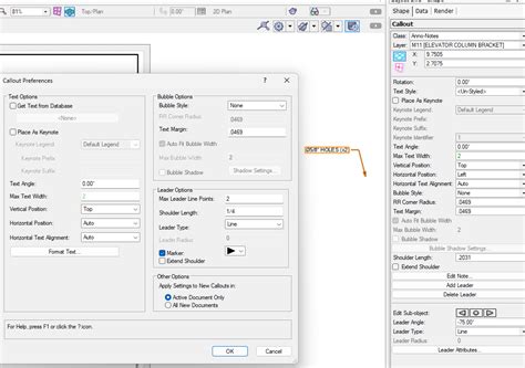 Callout Overrides Horizontal Position Preference Troubleshooting Vectorworks Community Board