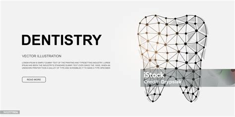 치아 3d 랜딩 페이지 템플릿에 대한 낮은 폴리 기호 치과 디자인 그림 홈페이지 디자인을위한 다각형 구내과 그림 Adv 페이지